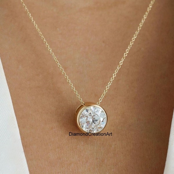 Gold Bezel Pendant - Etsy