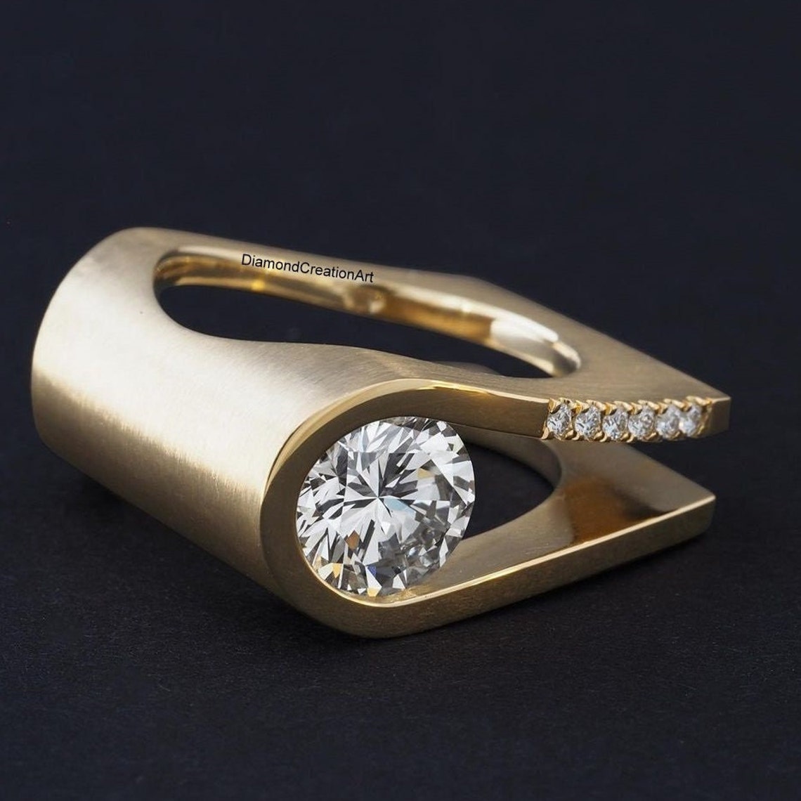 Square Band Ring, 18K Gold Geometric Ring, Women's Band Ring, 6 MM ...