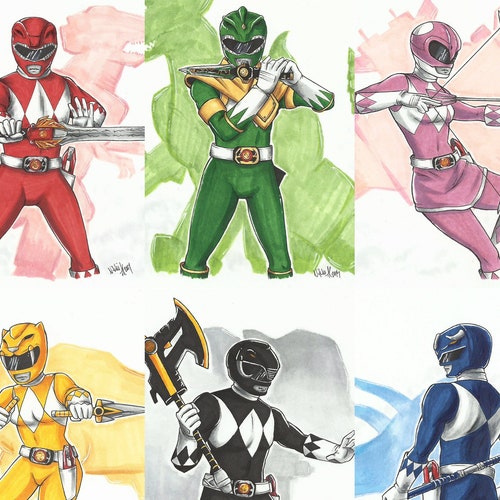 Go Go Rangers Print Set - Etsy