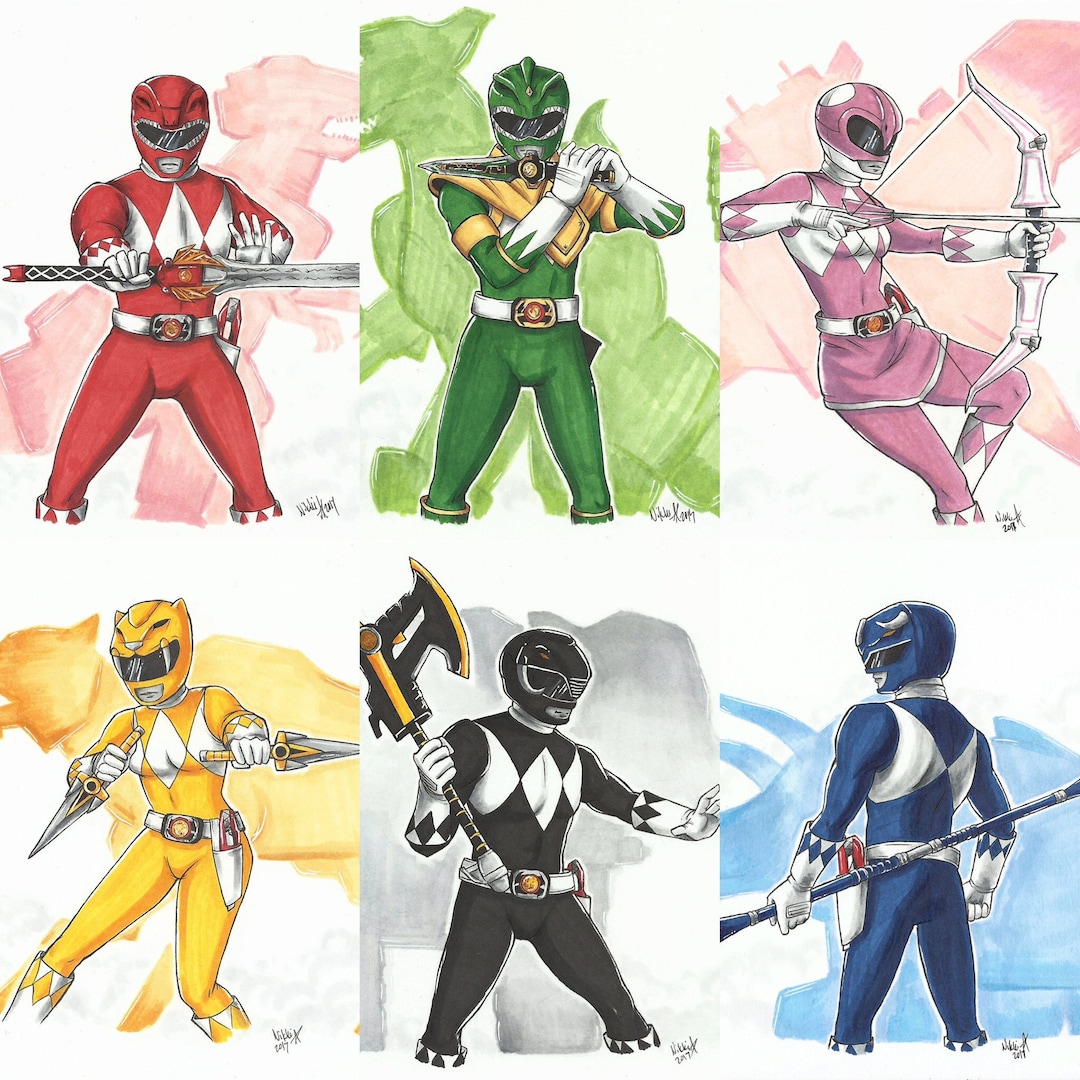 Go Go Rangers Print Set - Etsy