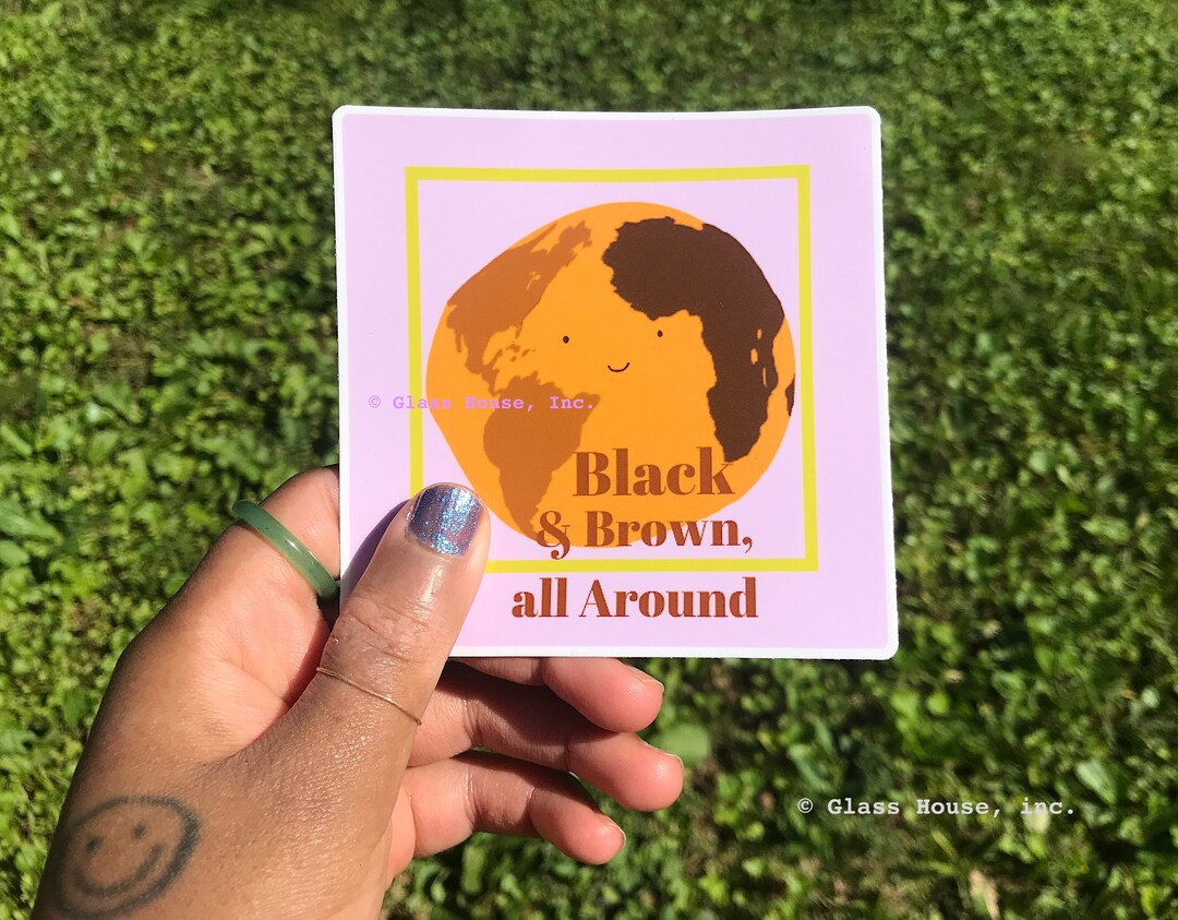 Black and Brown All Around Sticker, Vinyl Sticker, Black Art ...