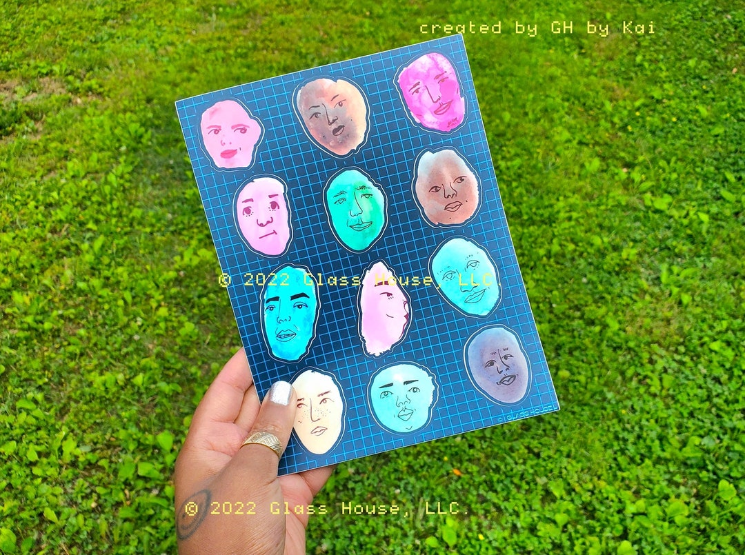 Cute and Funny Faces Sticker Sheet - Etsy