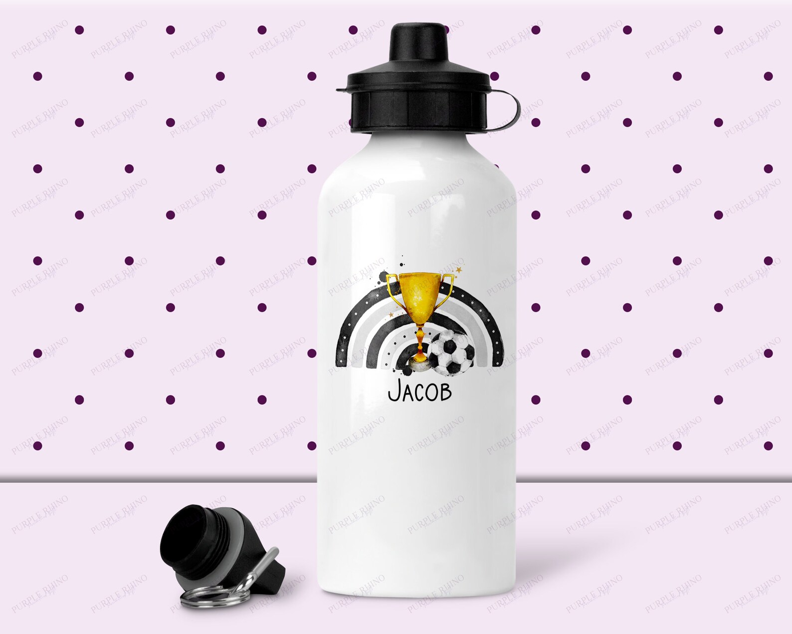 Personalised Football Drinks Bottle. Metal Water Bottle. Back - Etsy