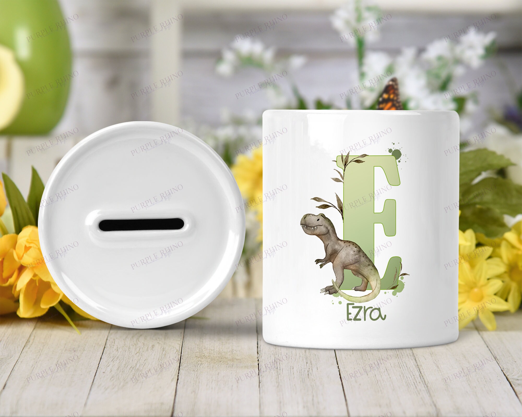 Personalised Dinosaur Money Box. T-rex Piggy Bank. Savings - Etsy UK