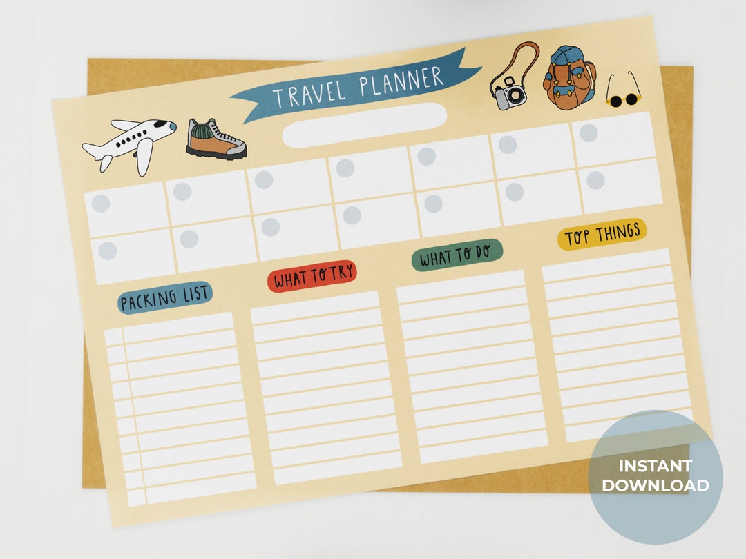 2-week Trip Planner: Printable Travel Itinerary (digital Download) - Etsy
