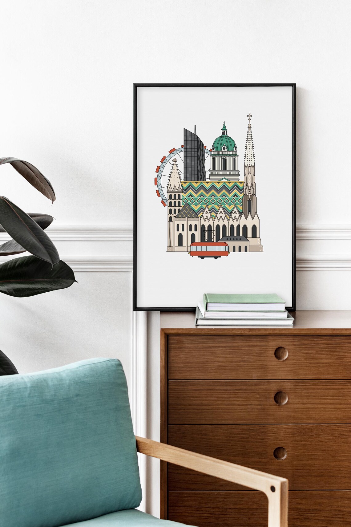 Vienna Skyline Print, Austria Travel Poster - Etsy