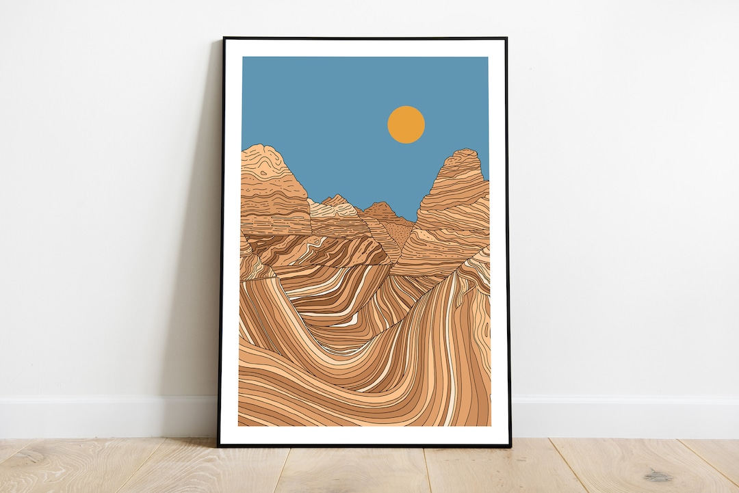 The Wave Arizona Poster, Coyote Buttes, Navajo Sandstone, Arizona Wall ...
