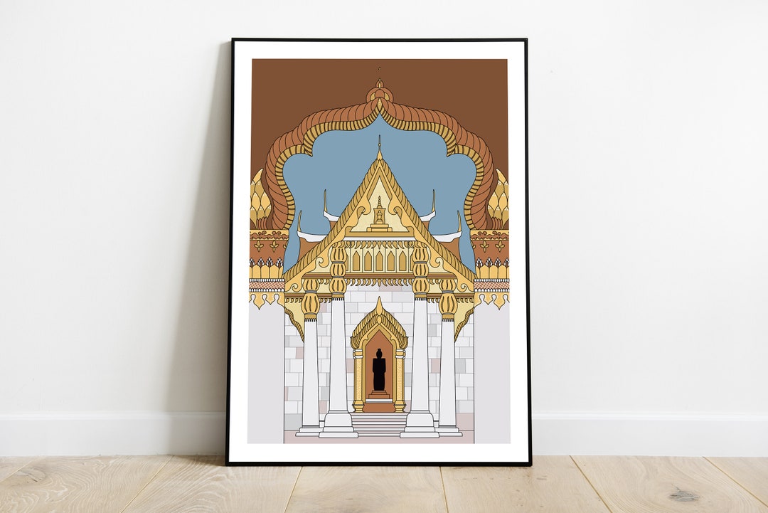 Thailand Marble Temple Poster - Etsy