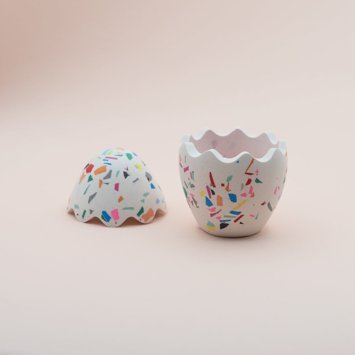 Egg trinket box Egg jewelry box Terrazzo egg shaped box | Etsy