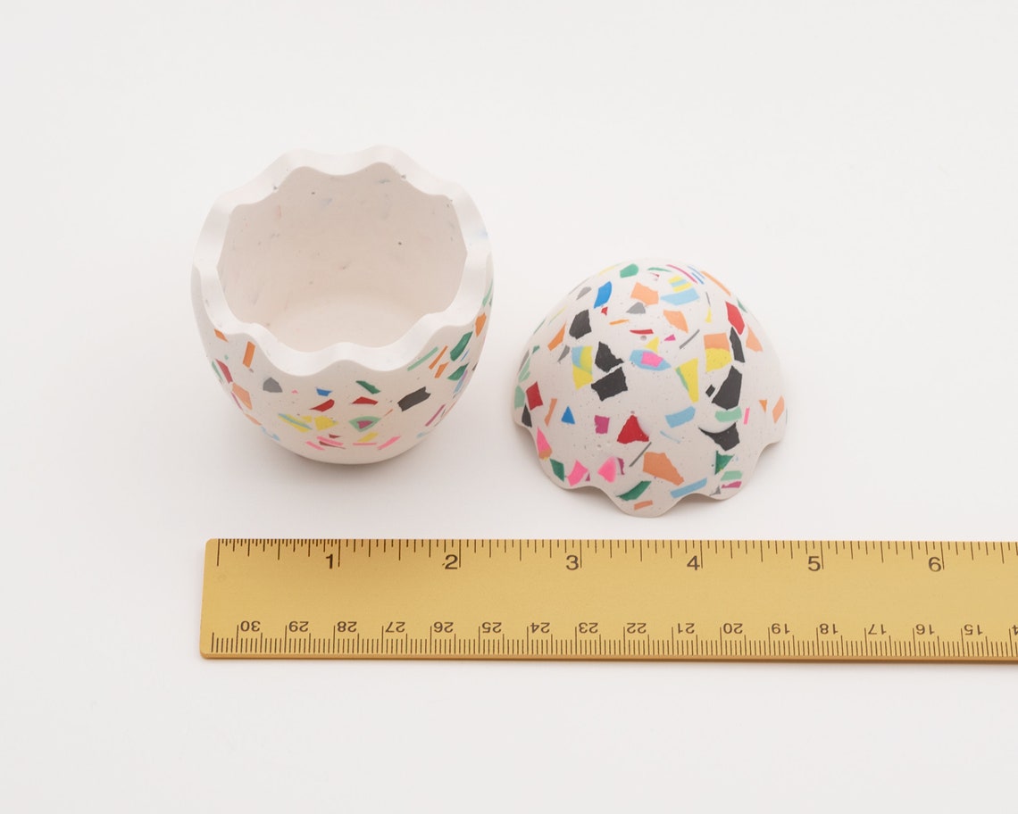 Egg Trinket Box Egg Jewelry Box Terrazzo Egg Shaped Box - Etsy
