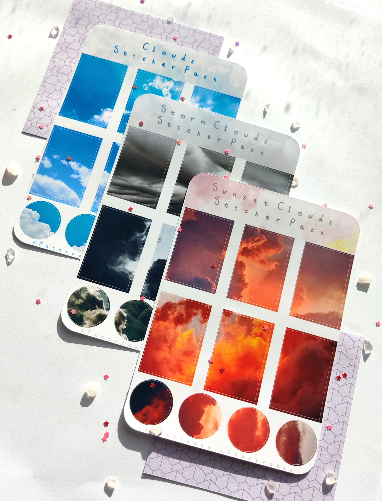 Aesthetic Cloud Sticker Sheet Sunset Stormy and Blue Sky | Etsy