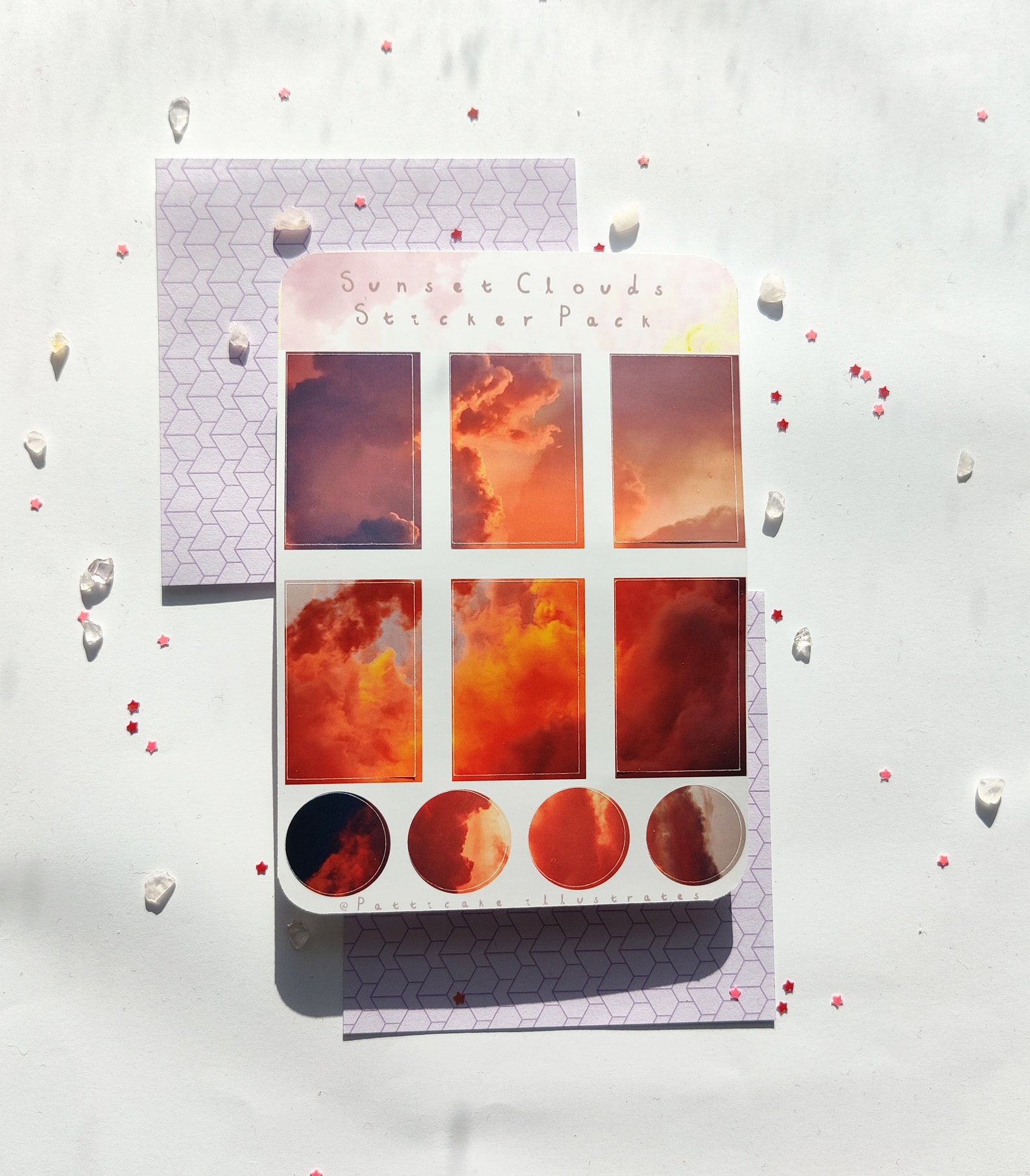 Aesthetic Cloud Sticker Sheet Sunset Stormy and Blue Sky | Etsy