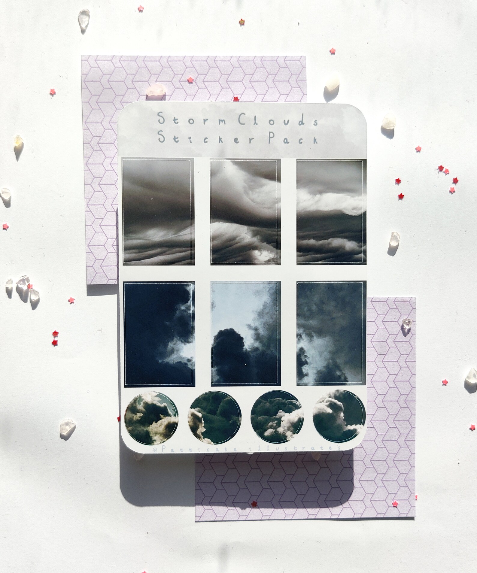 Aesthetic Cloud Sticker Sheet Sunset Stormy and Blue Sky | Etsy