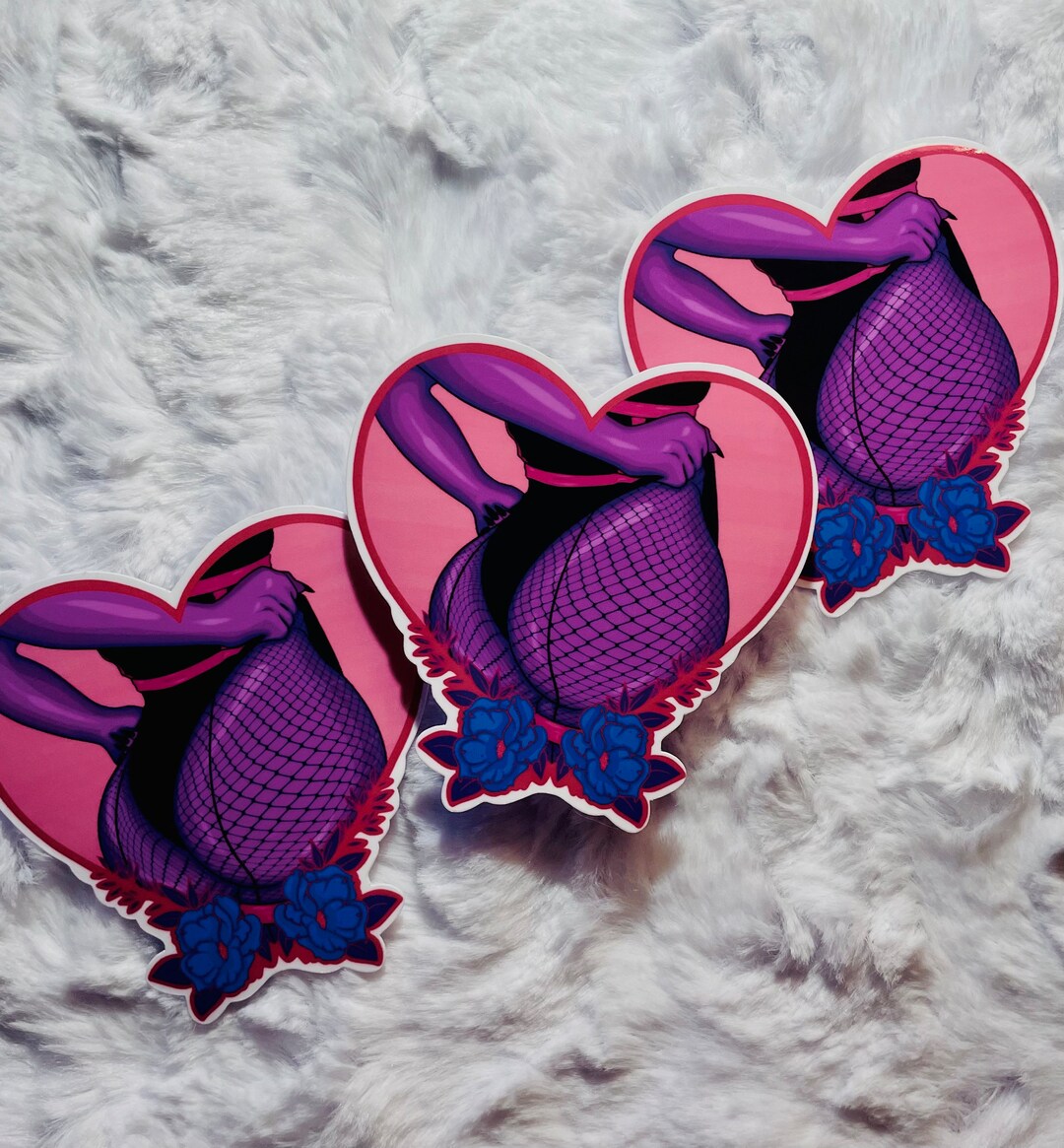 Floral Booty Heart Shaped Sticker 1 Sticker - Etsy