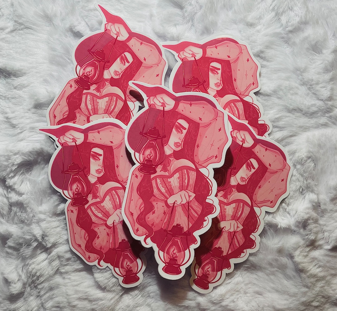 Pinky Mystic Girl With Lanterns Sticker 1 Sticker - Etsy