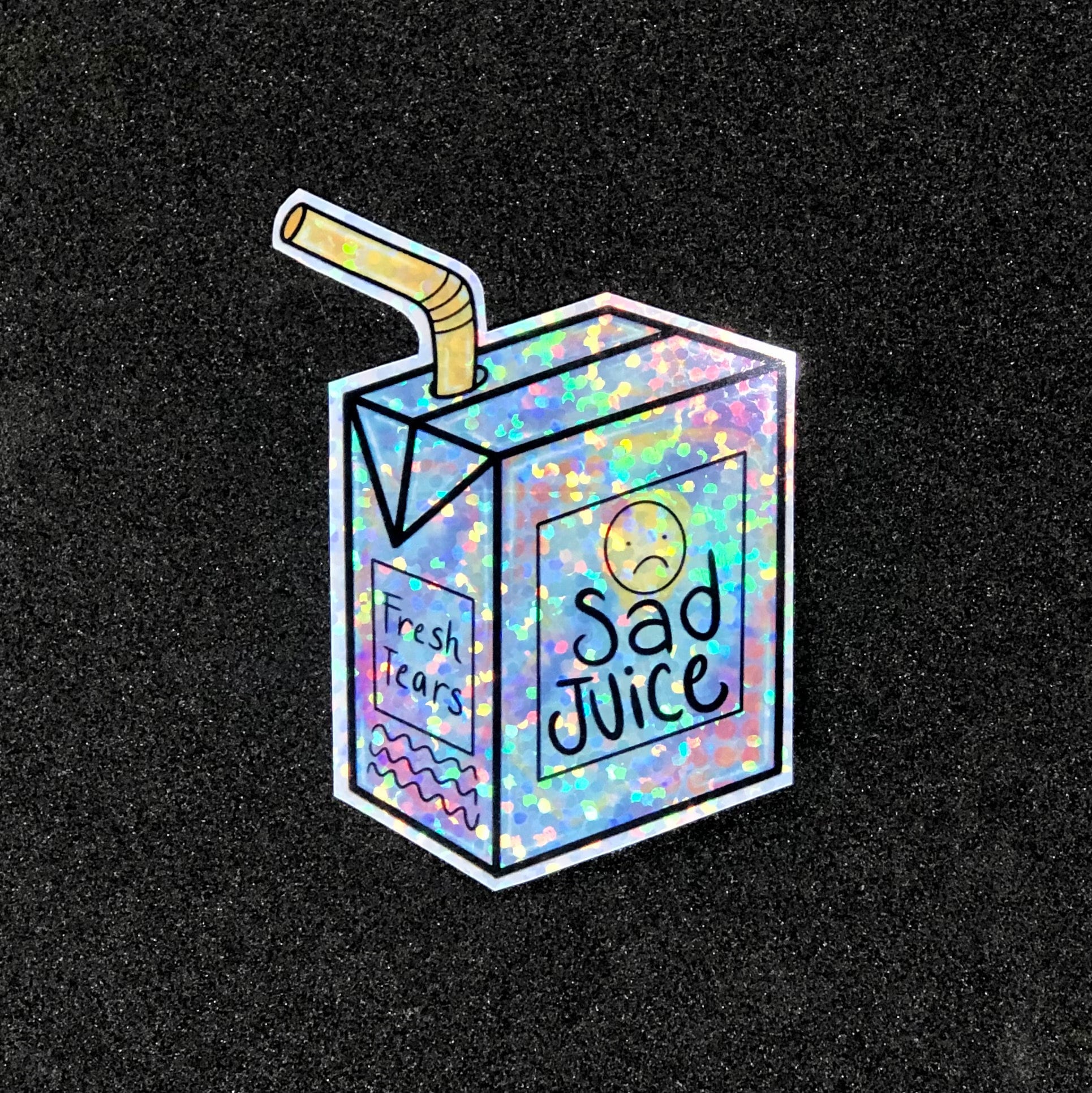 Sparkly Sad Juice Box 1.75 X 2.45 - Etsy