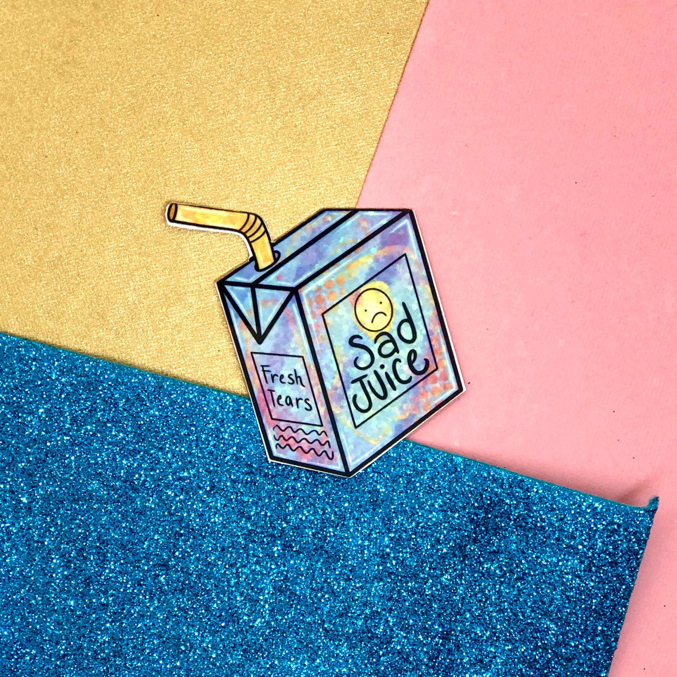 Sparkly Sad Juice Box 1.75 X 2.45 - Etsy