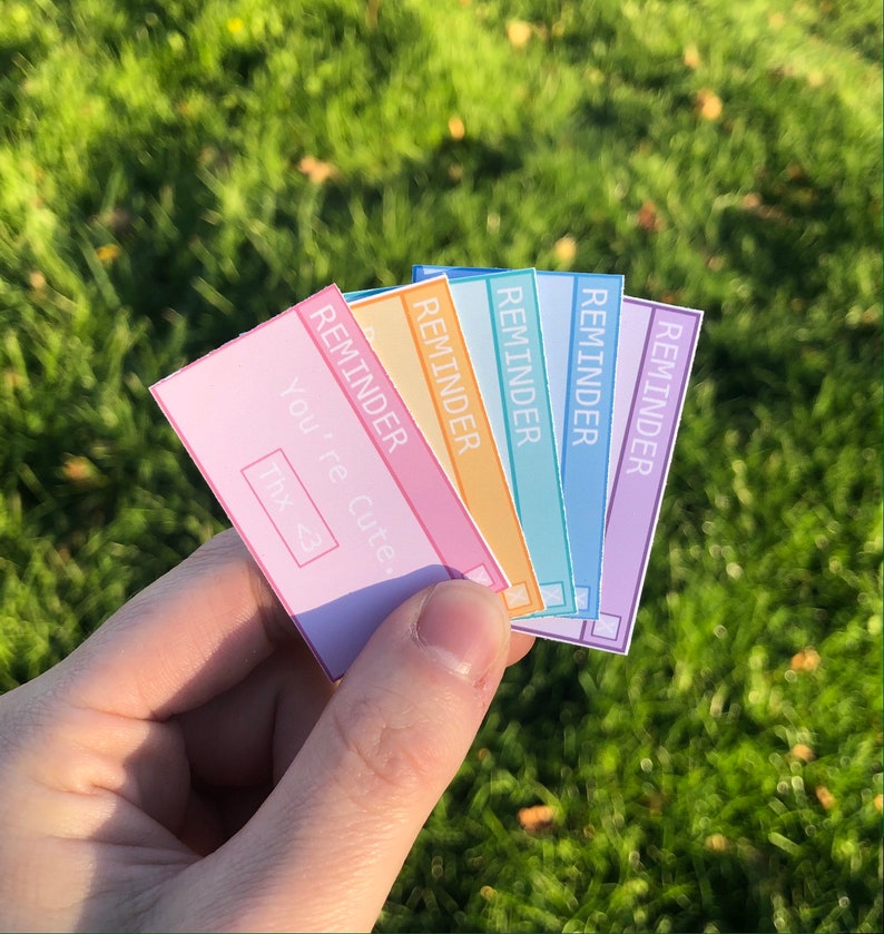 5 Piece Cute/funny REMINDER Sticker Pack Vinyl Stickers - Etsy
