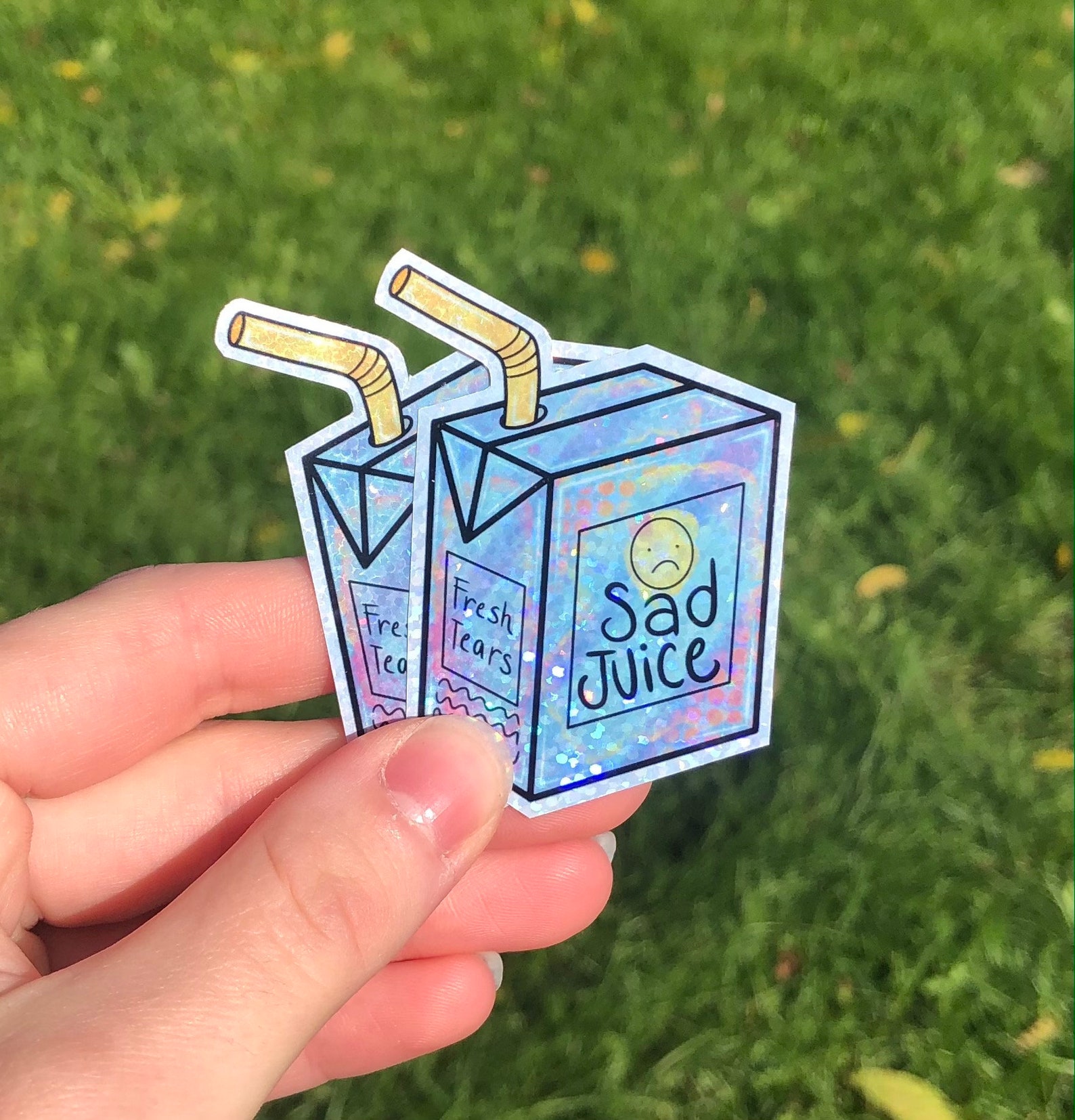 Sparkly Sad Juice Box 1.75 X 2.45 - Etsy