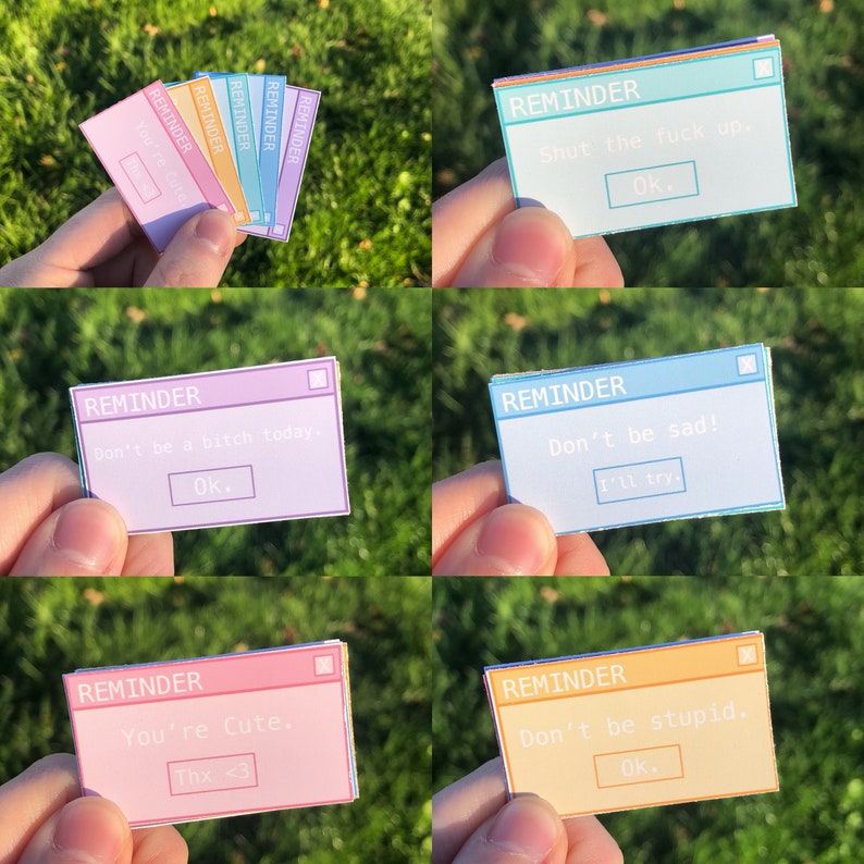 5 Piece Cute/funny REMINDER Sticker Pack Vinyl Stickers - Etsy