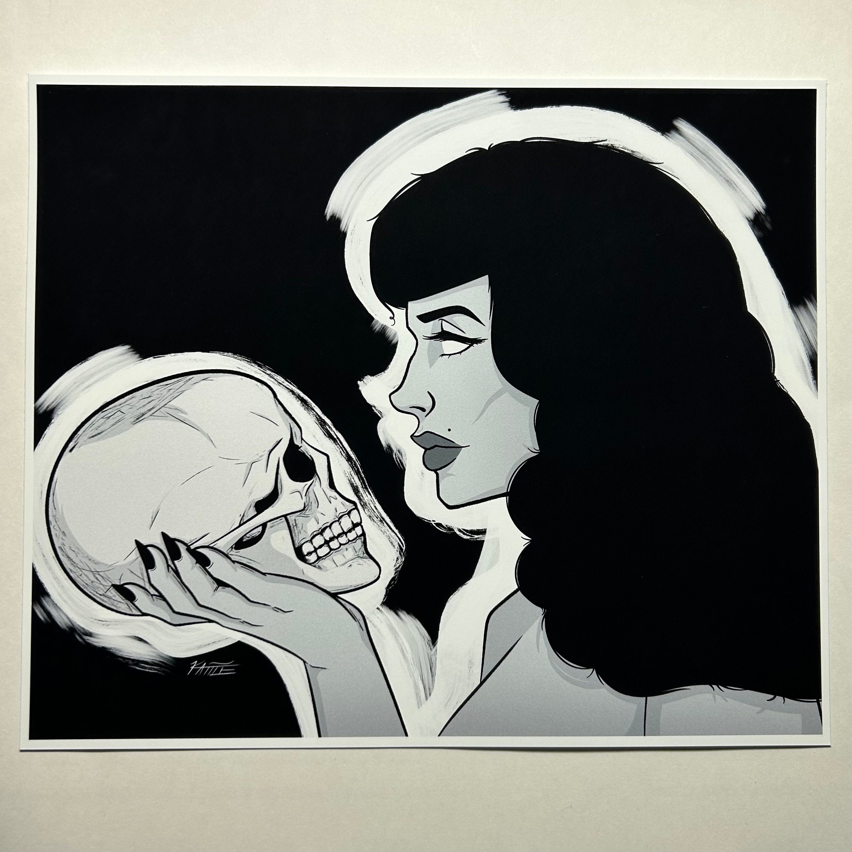 Half Girl Half Skull Drawing Tumblr