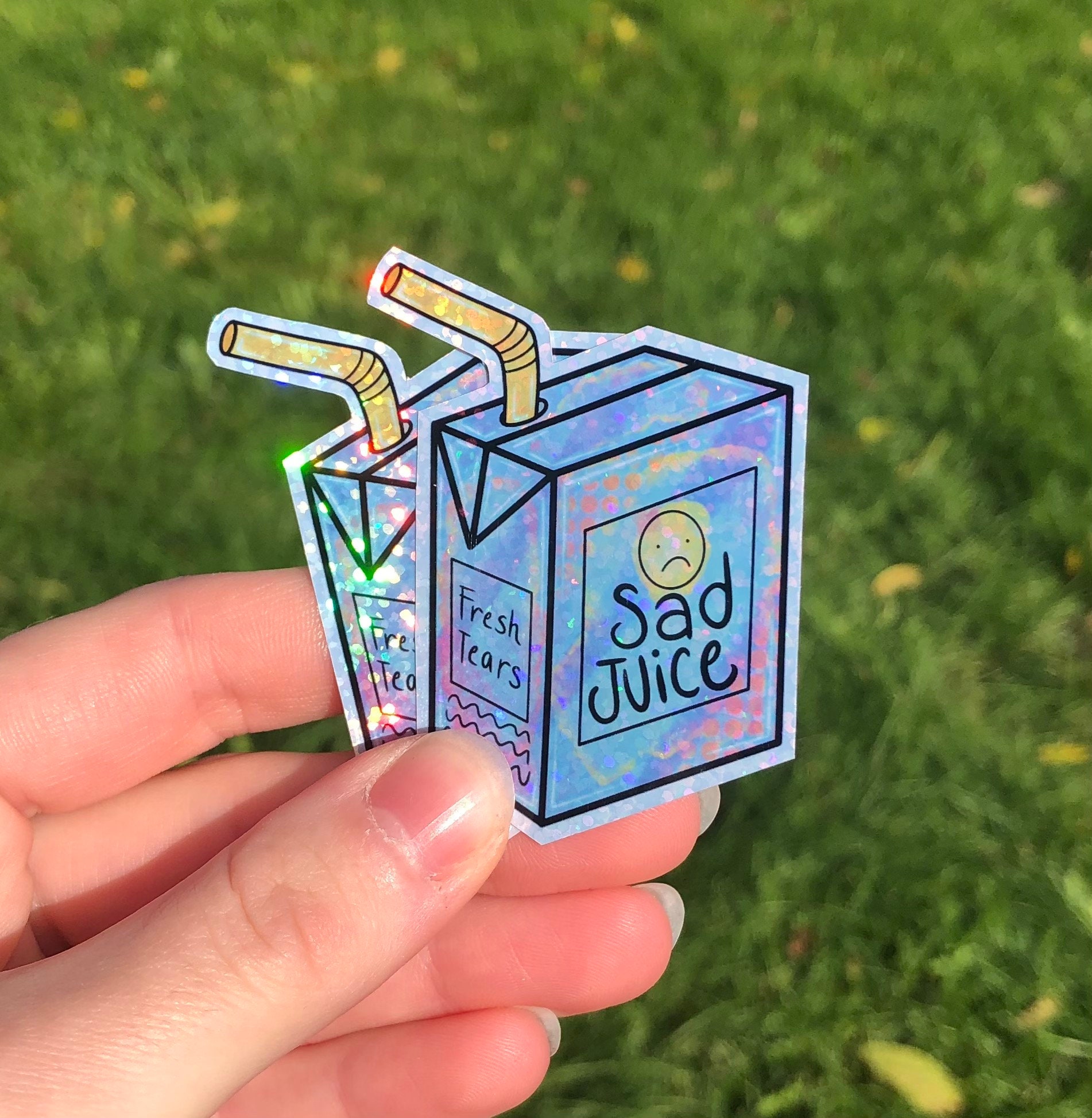 Sparkly Sad Juice Box 1.75 X 2.45 - Etsy