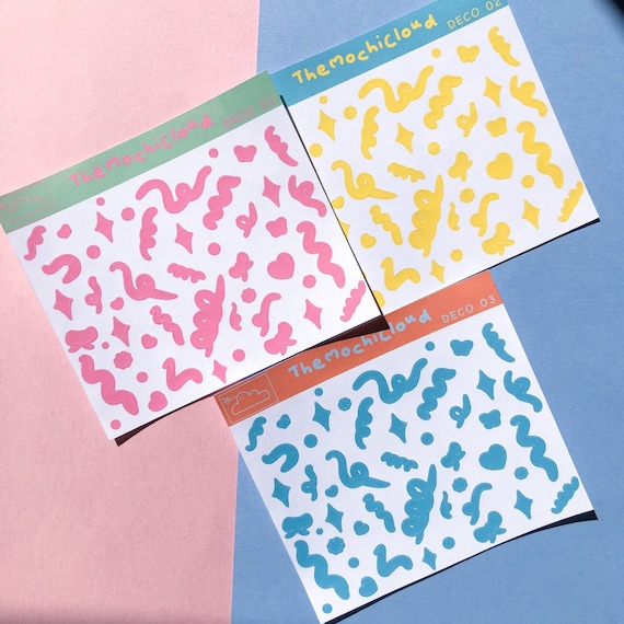 journaling deco Sparkle confetti sticker sheet kawaii stickers planner ...