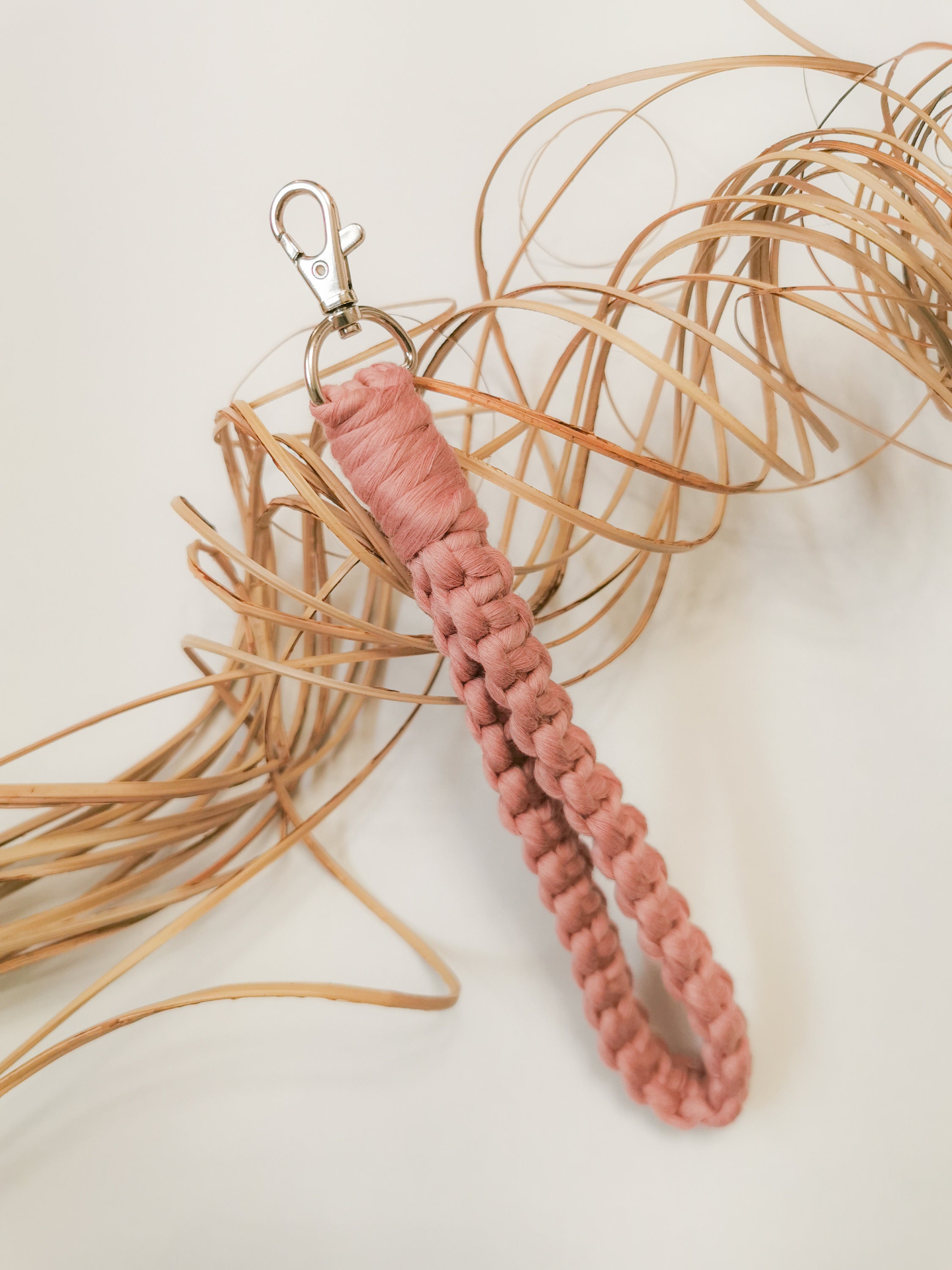 Macrame Wristlet lanyard accessory for keys boho keyholder | Etsy