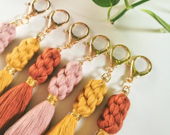 Macrame Keychain Macrame Bag Charm Tassel Keychain Charm - Etsy