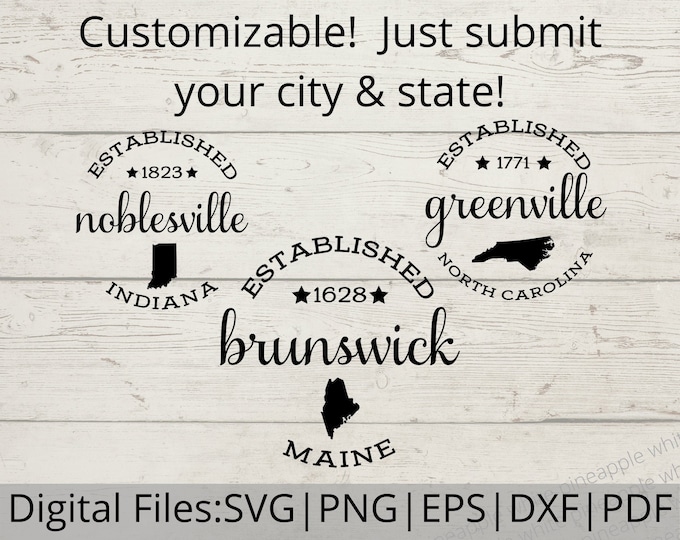 Personalized Svg, Custom Zip Code Svg, Custom City Svg, Custom State ...