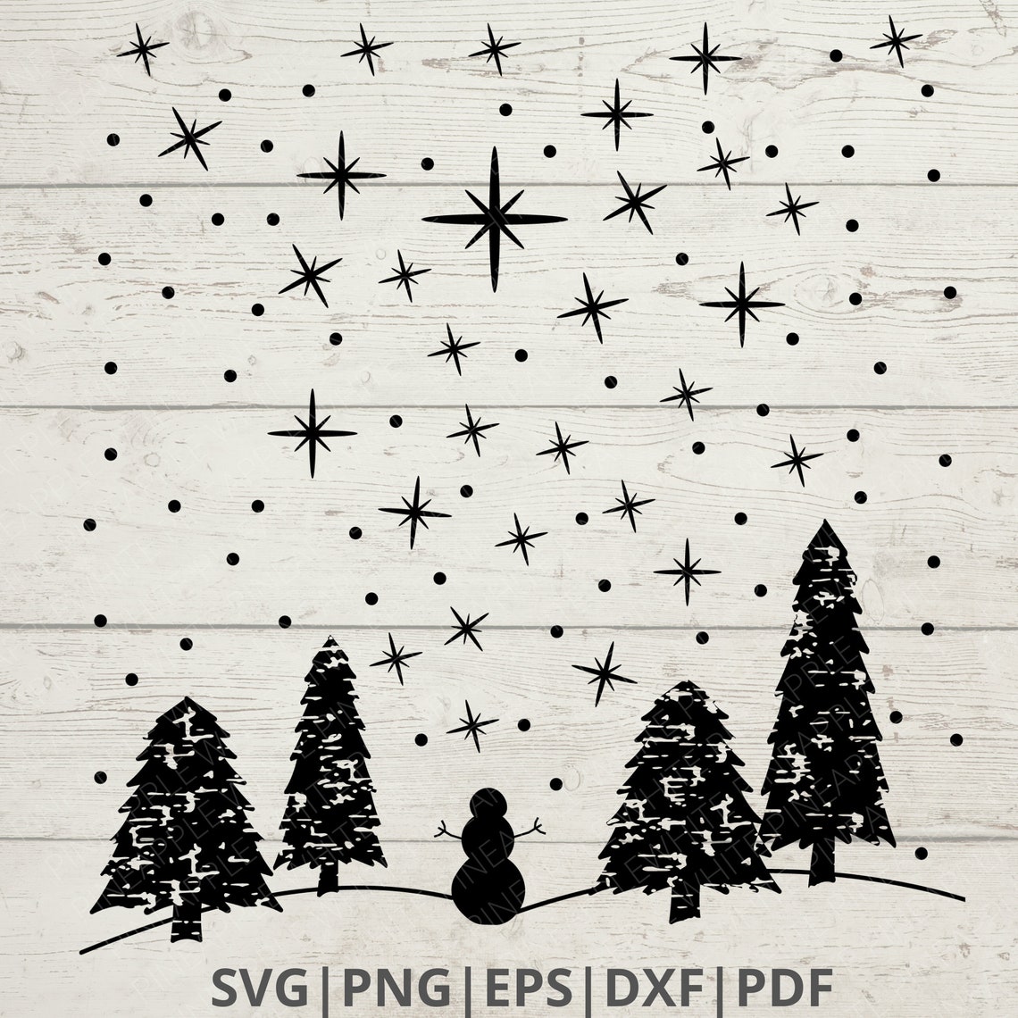 Winter Scene SVG Winter Scene SVG File Christmas Scene SVG - Etsy