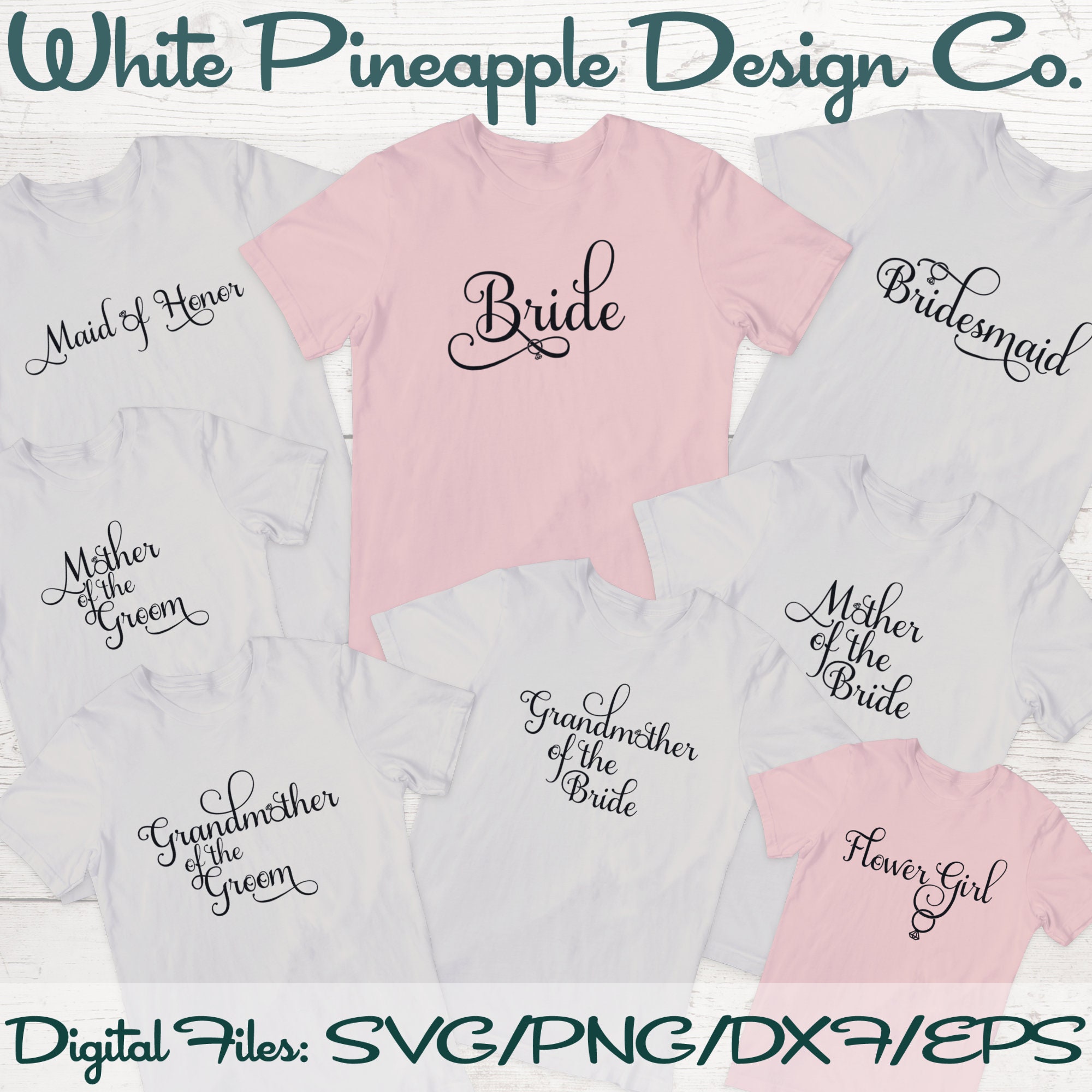 Bridal Party SVG Bundle Wedding Party Bundle Bride and Groom - Etsy