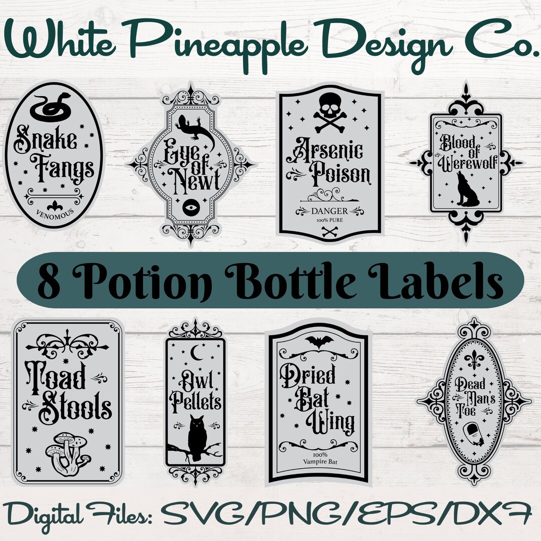 Halloween Potion Bottle Labels SVG, Potion Bottles SVG, Potion Labels ...