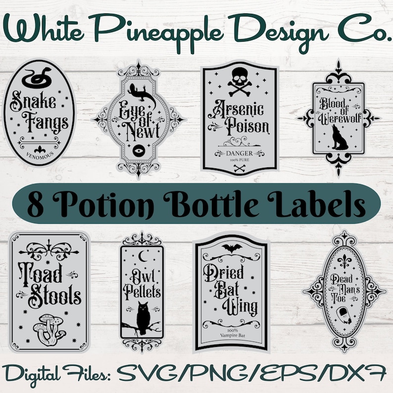 Halloween Potion Bottle Labels SVG, Potion Bottles SVG, Potion Labels ...