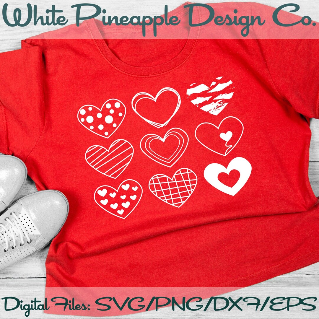 Valentine Heart SVG, Valentine Shirt SVG, Hand Drawn Heart SVG, Doodle ...