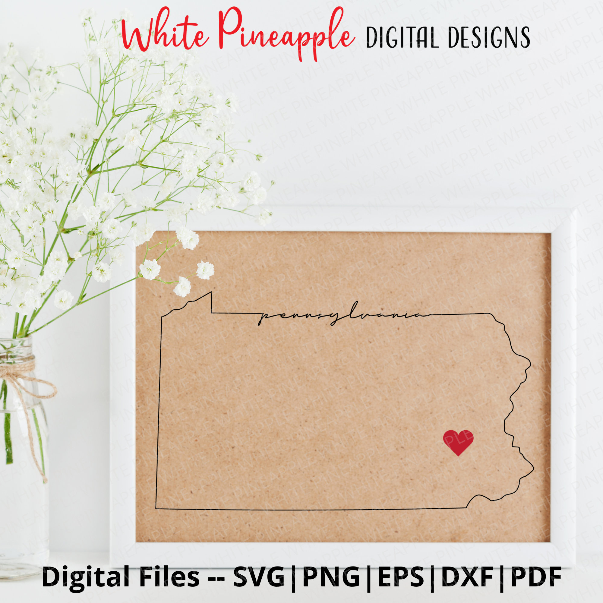 Pennsylvania SVG Home SVG Pennsylvania Outline SVG | Etsy