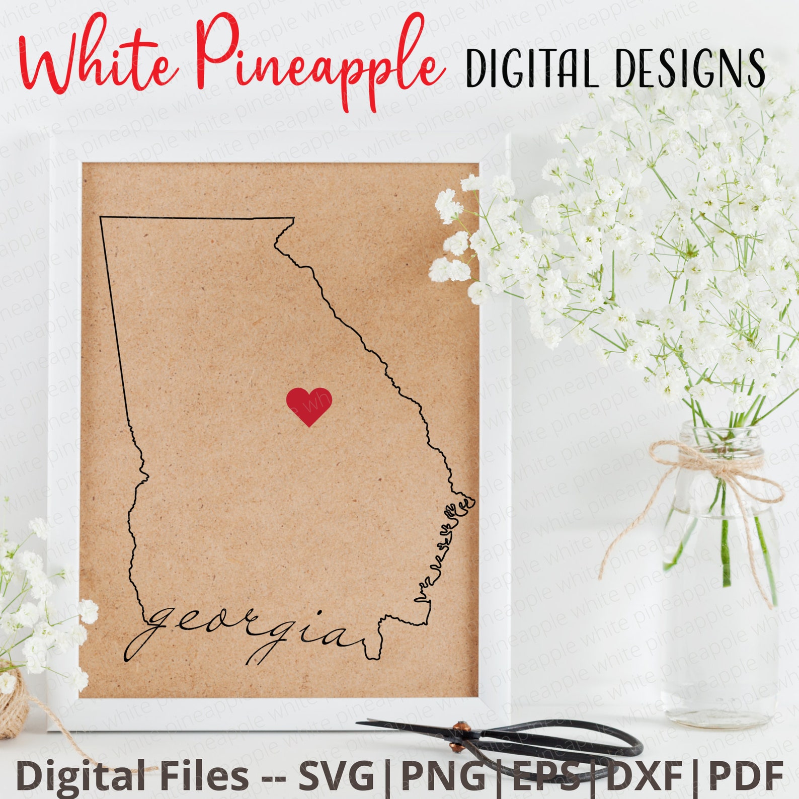 Georgia SVG Home SVG States SVG State Outline Svg | Etsy