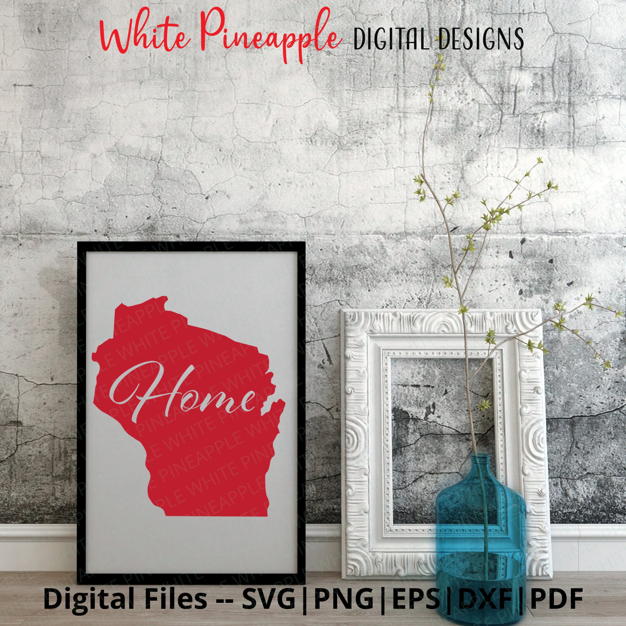 Wisconsin SVG Home SVG Wisconsin Outline SVG States Svg - Etsy