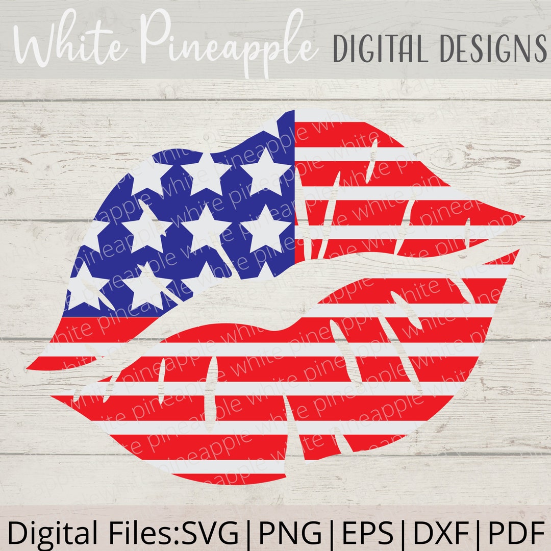 Lips SVG - American Flag Lips SVG - Patriotic SVG - American Flag Svg ...
