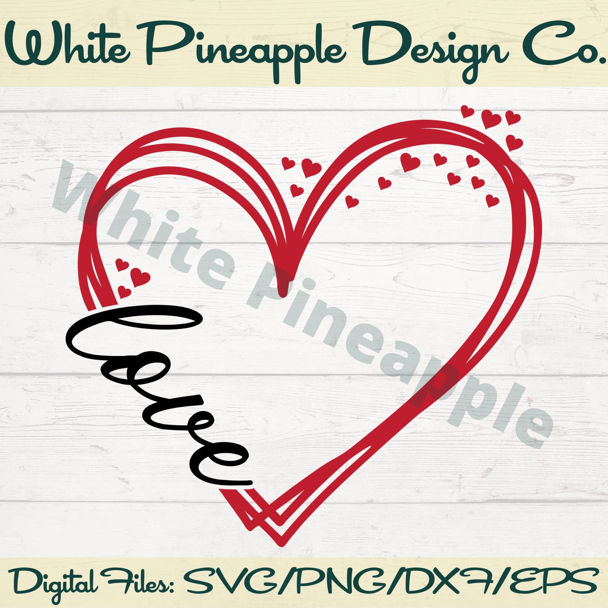 Love Heart SVG, Heart With Love SVG, Valentine Heart SVG, Valentines ...