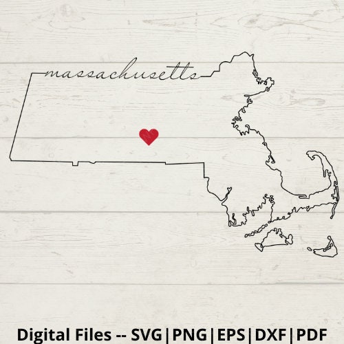 Massachusetts SVG - Massachusetts State SVG - Massachusetts Silhouette ...