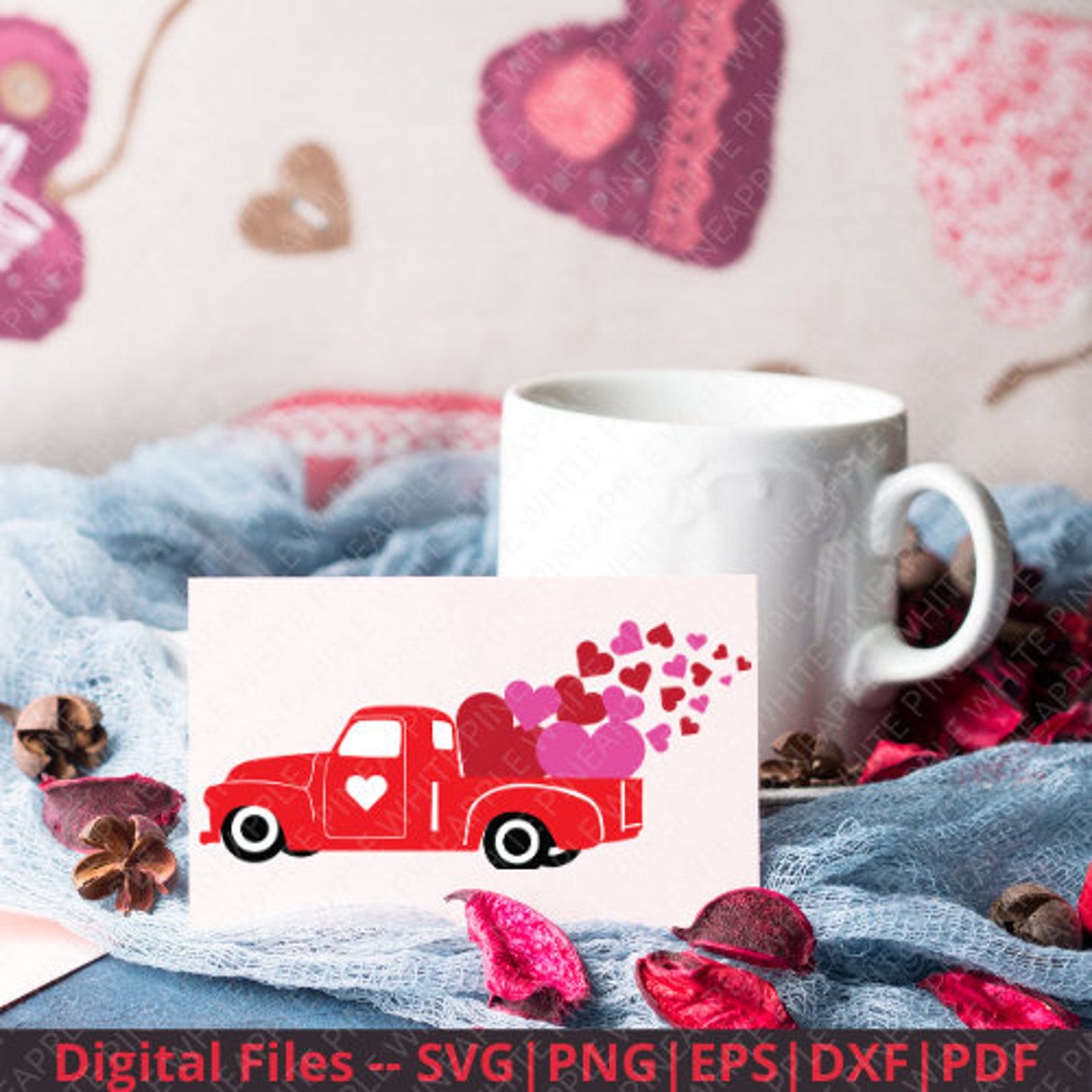 Valentine Truck SVG - Valentine SVG - Valentines Day SVG - Heart Svg ...