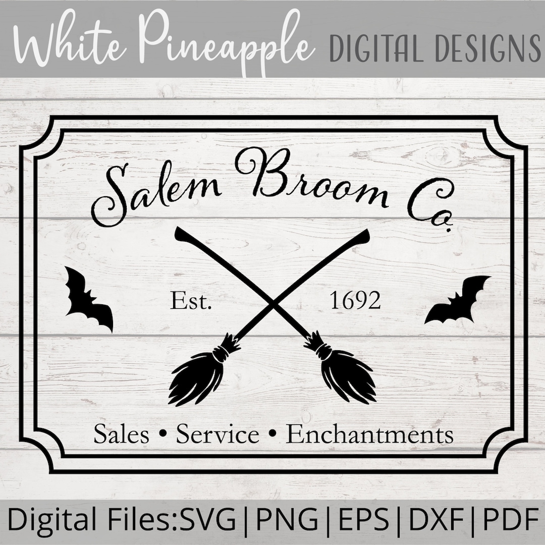 Salem Broom Company SVG, Broom Company Sign, Broomstick SVG, Halloween ...