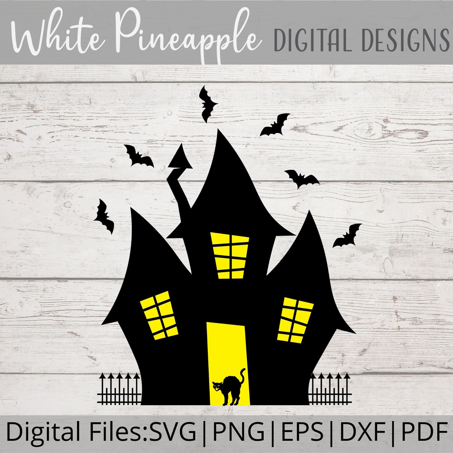 Halloween Haunted House SVG, Haunted House SVG, Spooky SVG, Black Cat ...