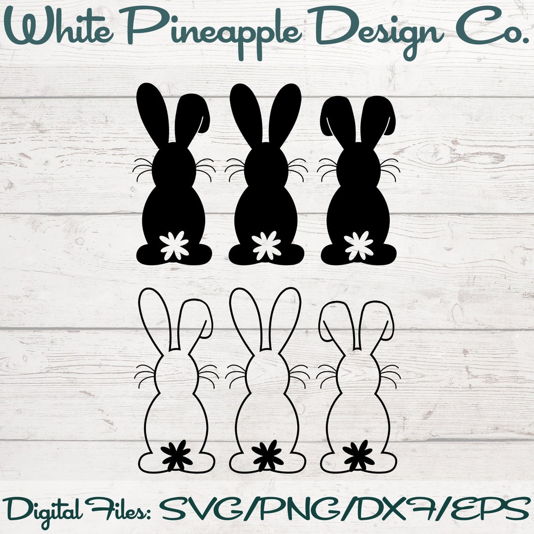 Bunnies SVG, Three Bunnies SVG, Bunny Silhouette SVG, Easter Bunny Svg ...