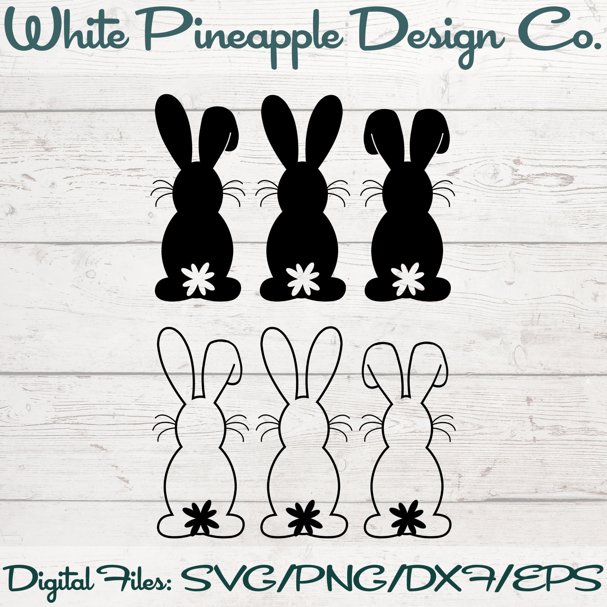 Bunnies SVG, Three Bunnies SVG, Bunny Silhouette SVG, Easter Bunny Svg ...