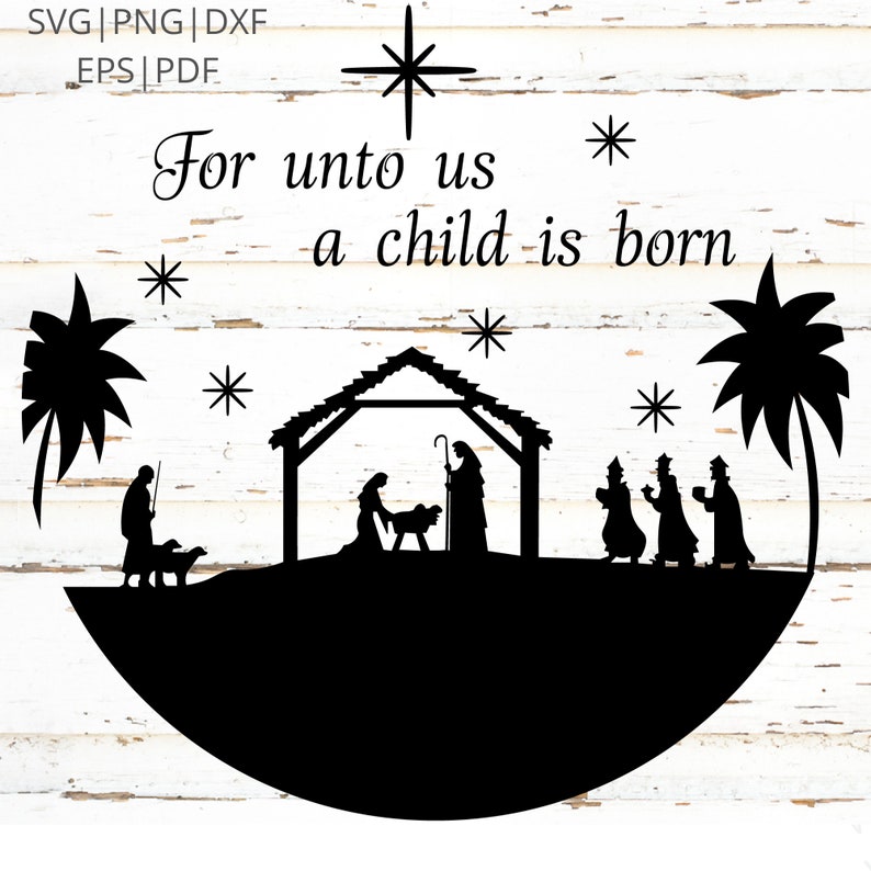 Nativity SVG Manger Scene SVG Nativity Scene SVG Manger - Etsy