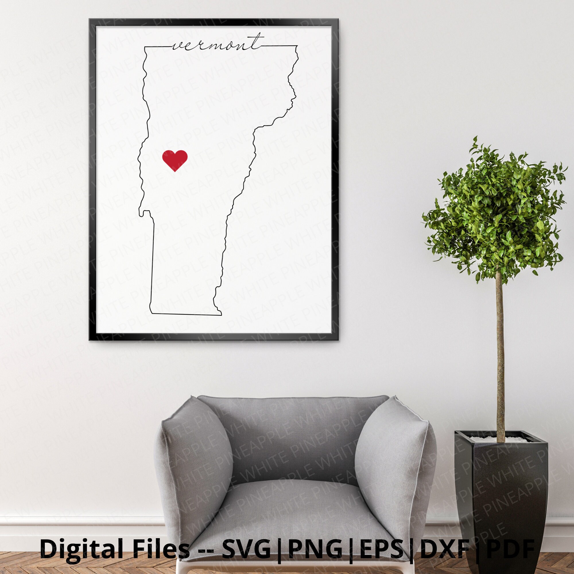 Vermont SVG Home SVG Vermont Outline SVG State Outline - Etsy