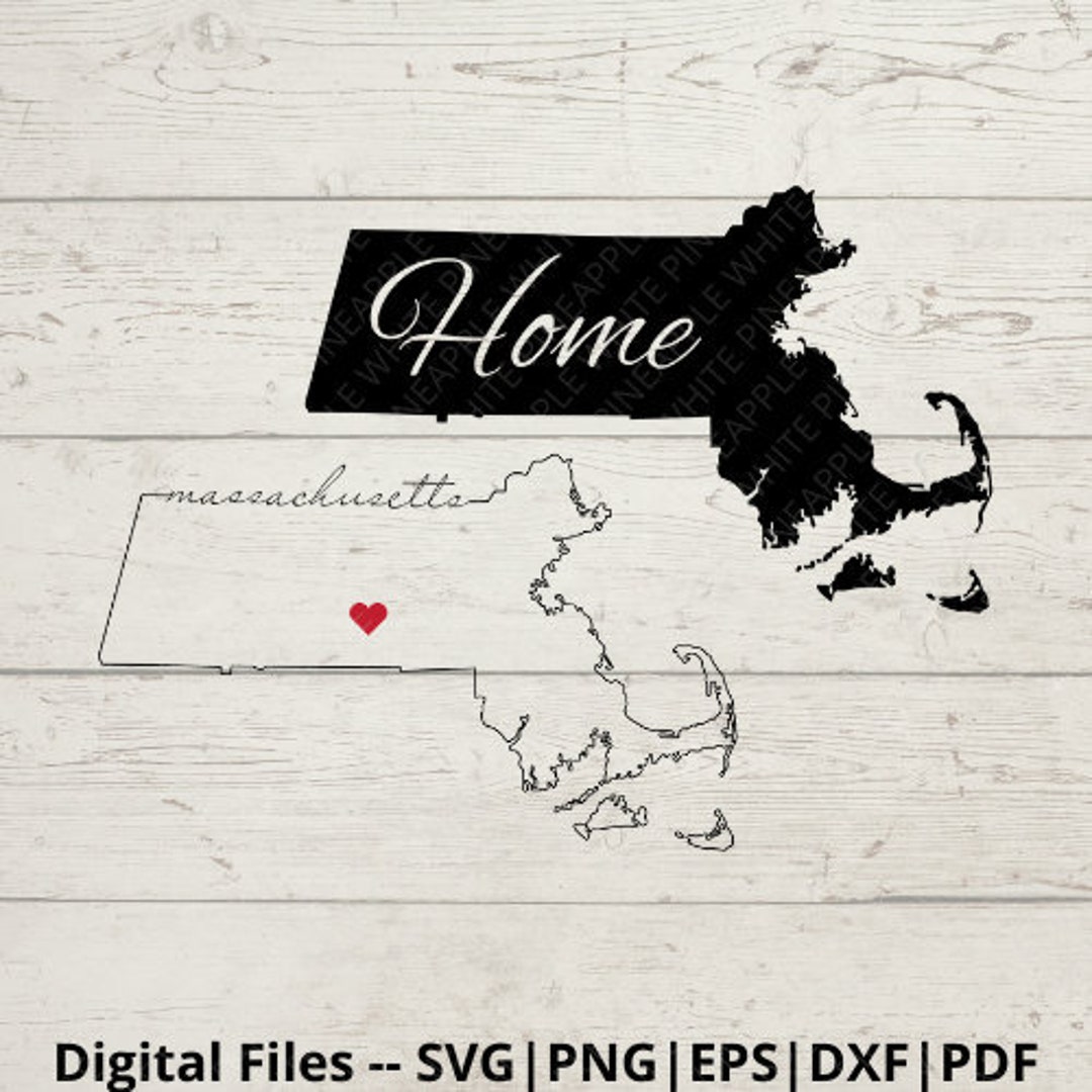 Massachusetts SVG - Massachusetts State SVG - Massachusetts Silhouette ...
