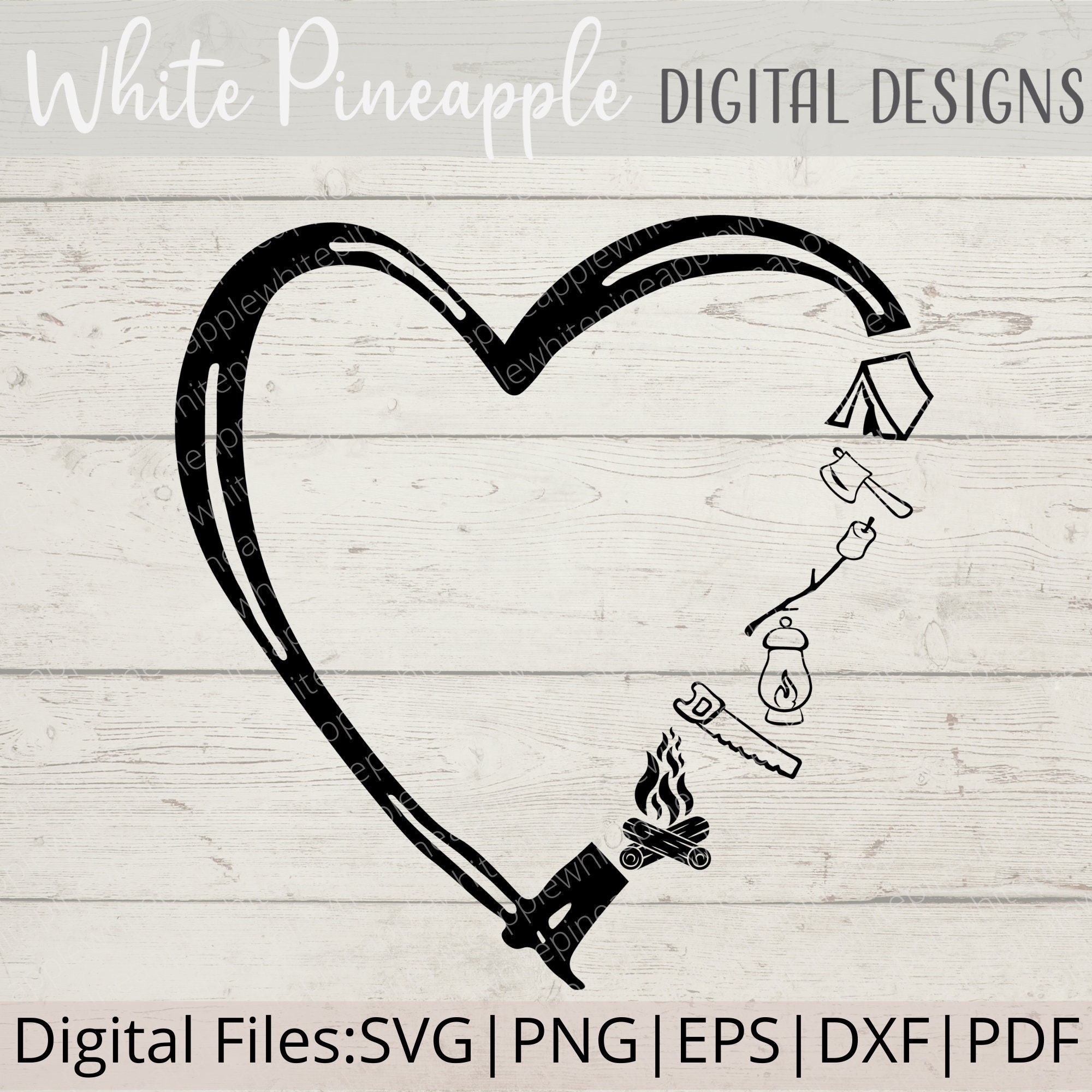 Camping Heart SVG Camping SVG Heart SVG Tent Svg - Etsy